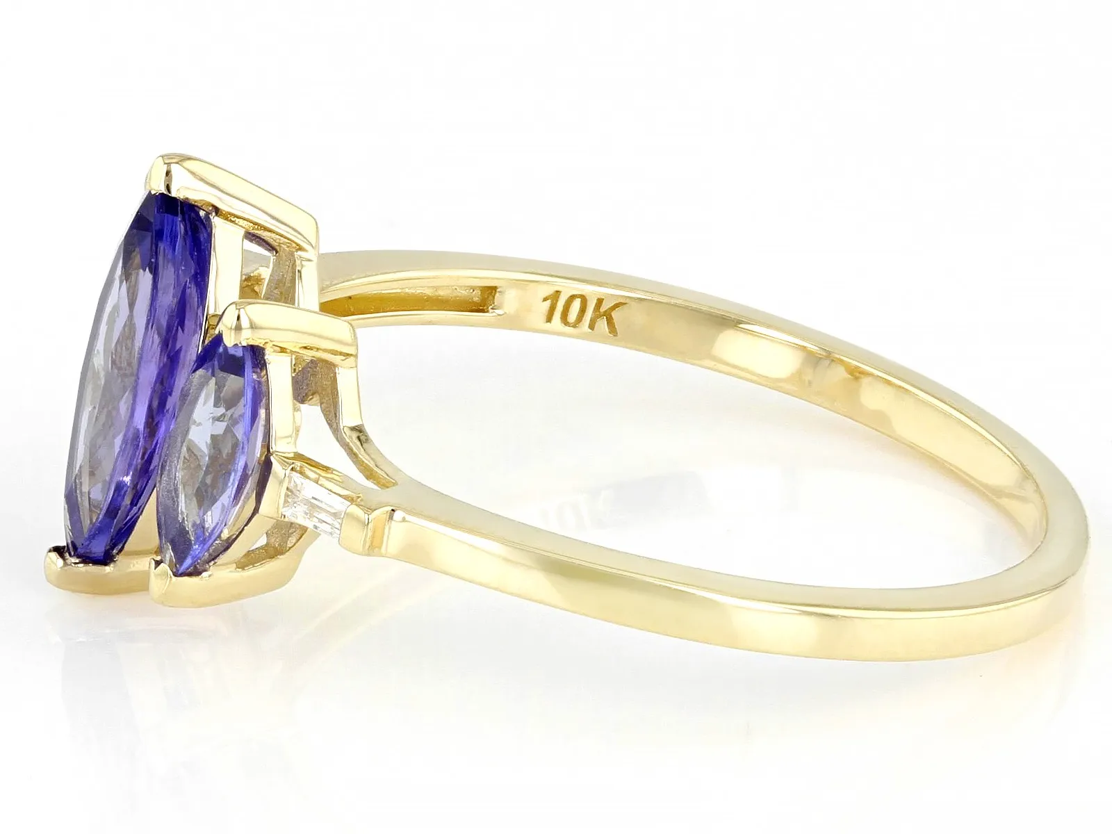 Cerulean Charm: Blue Tanzanite 10k Yellow Gold Ring | Elegant Fine ...