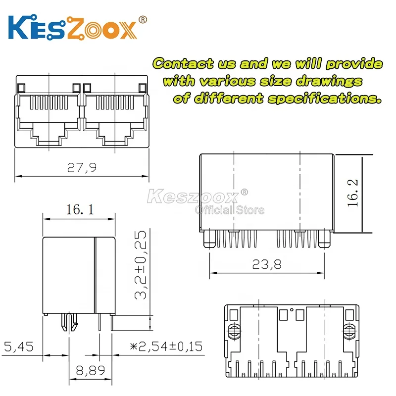 Rj45 Connectors Ethernet Lan Network Cable Connector Rj45 Socket ...