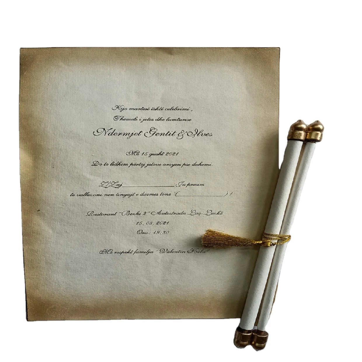Blank Scroll Invites Available With Scroll Rods,Tassels,Un Printed ...