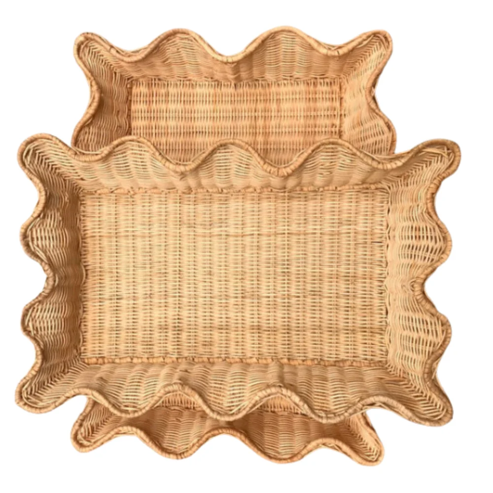 Factory Price Scallop Rattan Tray For Kitchen And Home Decoration ...