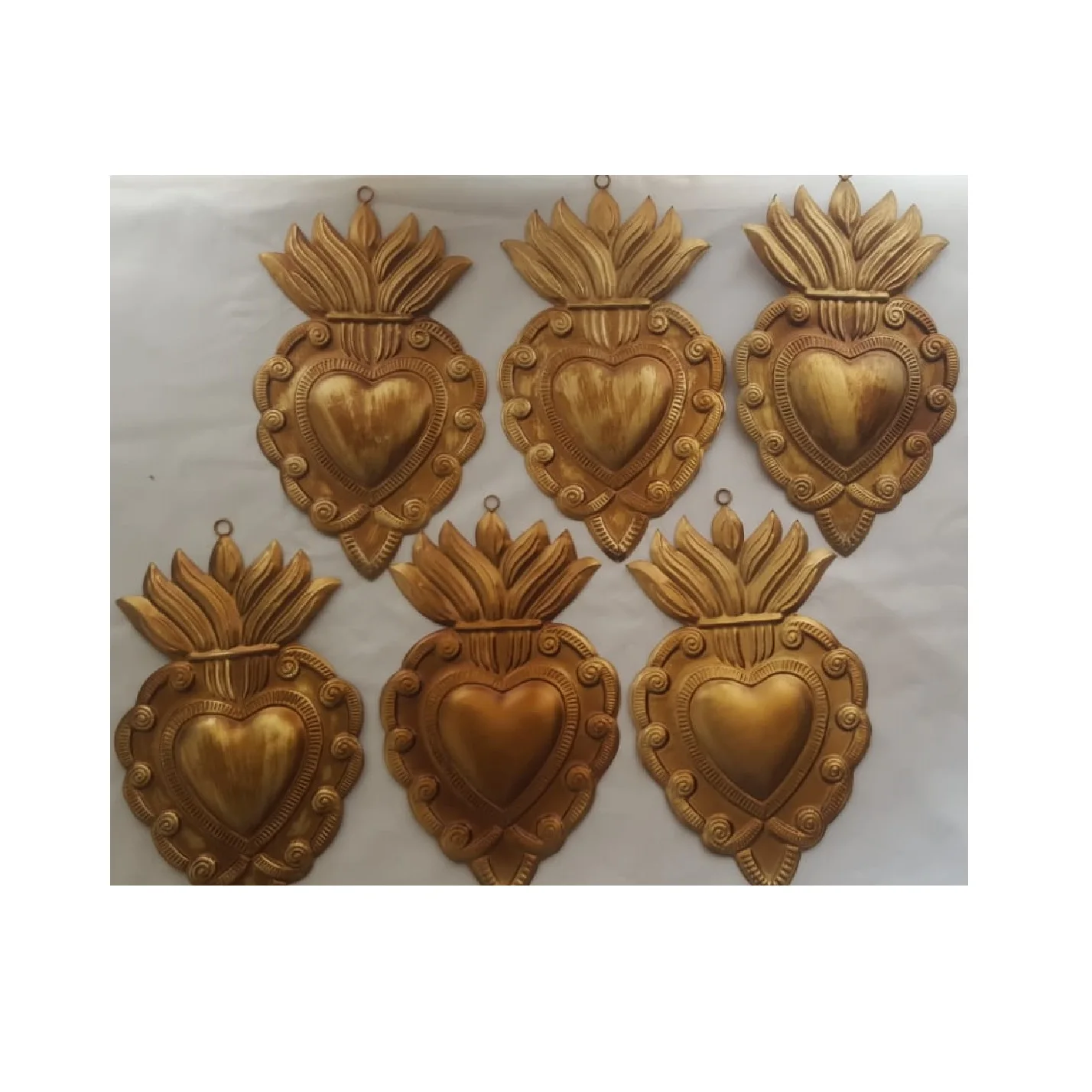 Elegant Metal Multi Sacred Heart Royal Angel Milagro Ornament