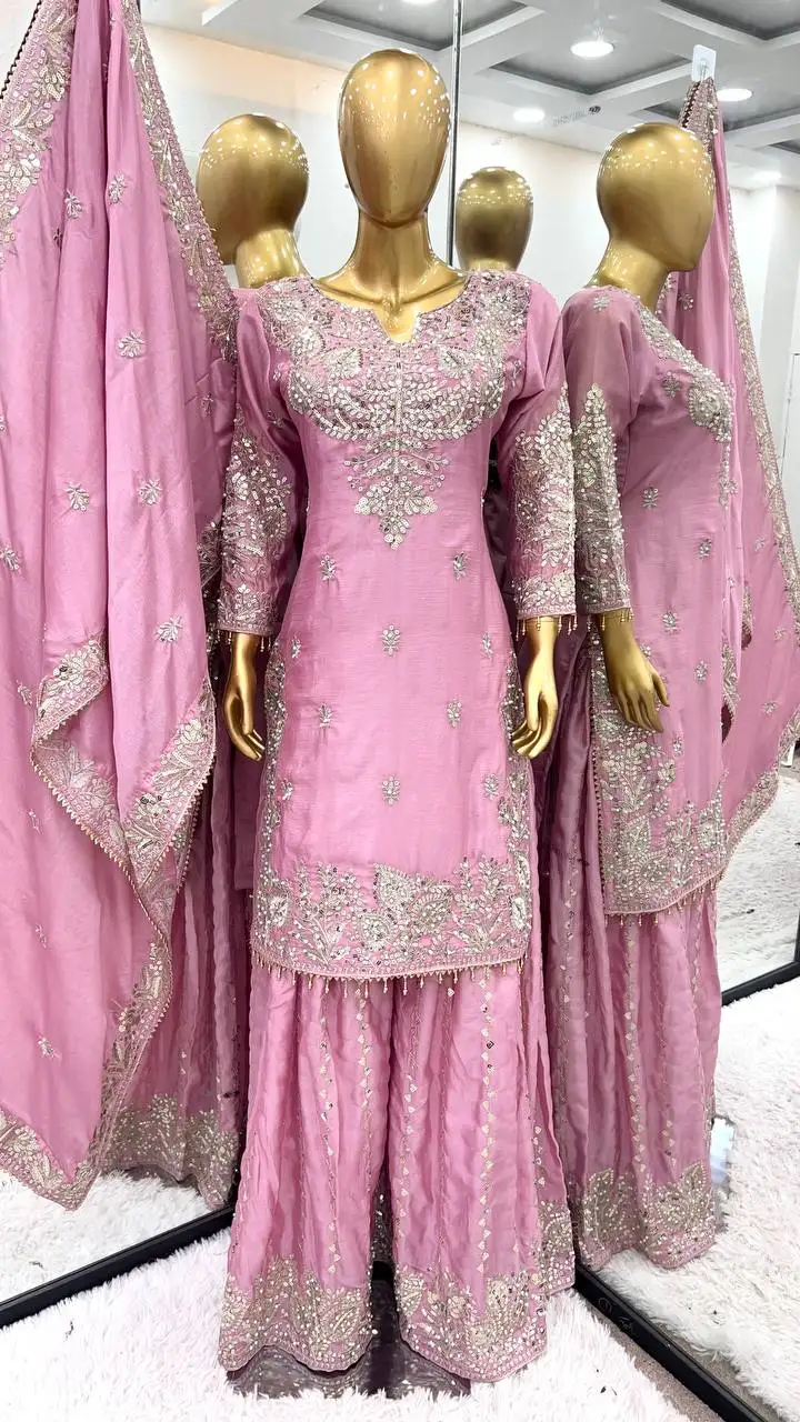 Islamic Stylish Pakistani Sharara Suit for Muslim Women with Stitched ...