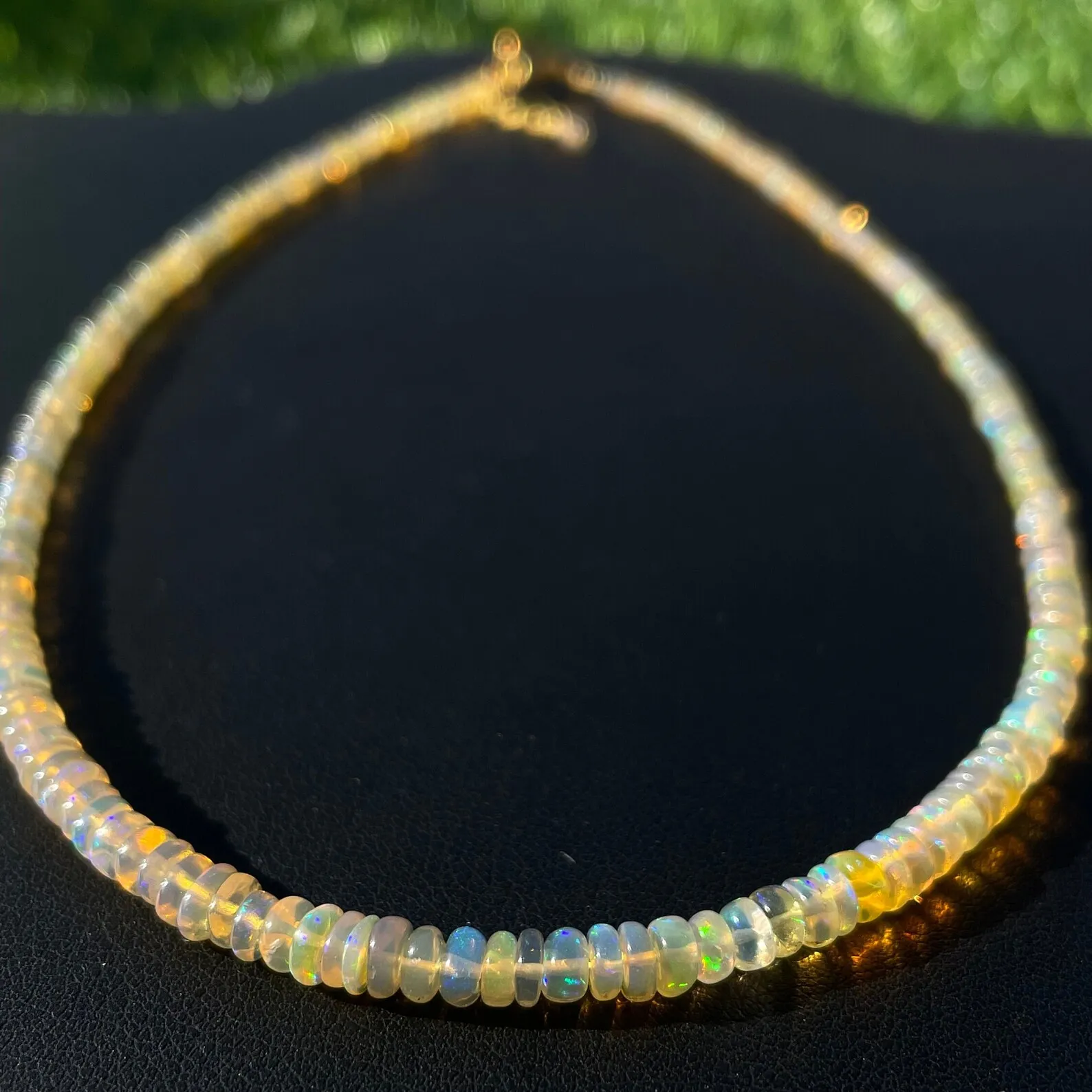 Golden Ethiopian Natural Multi Fire Opal Smooth Golden Opal Beads ...