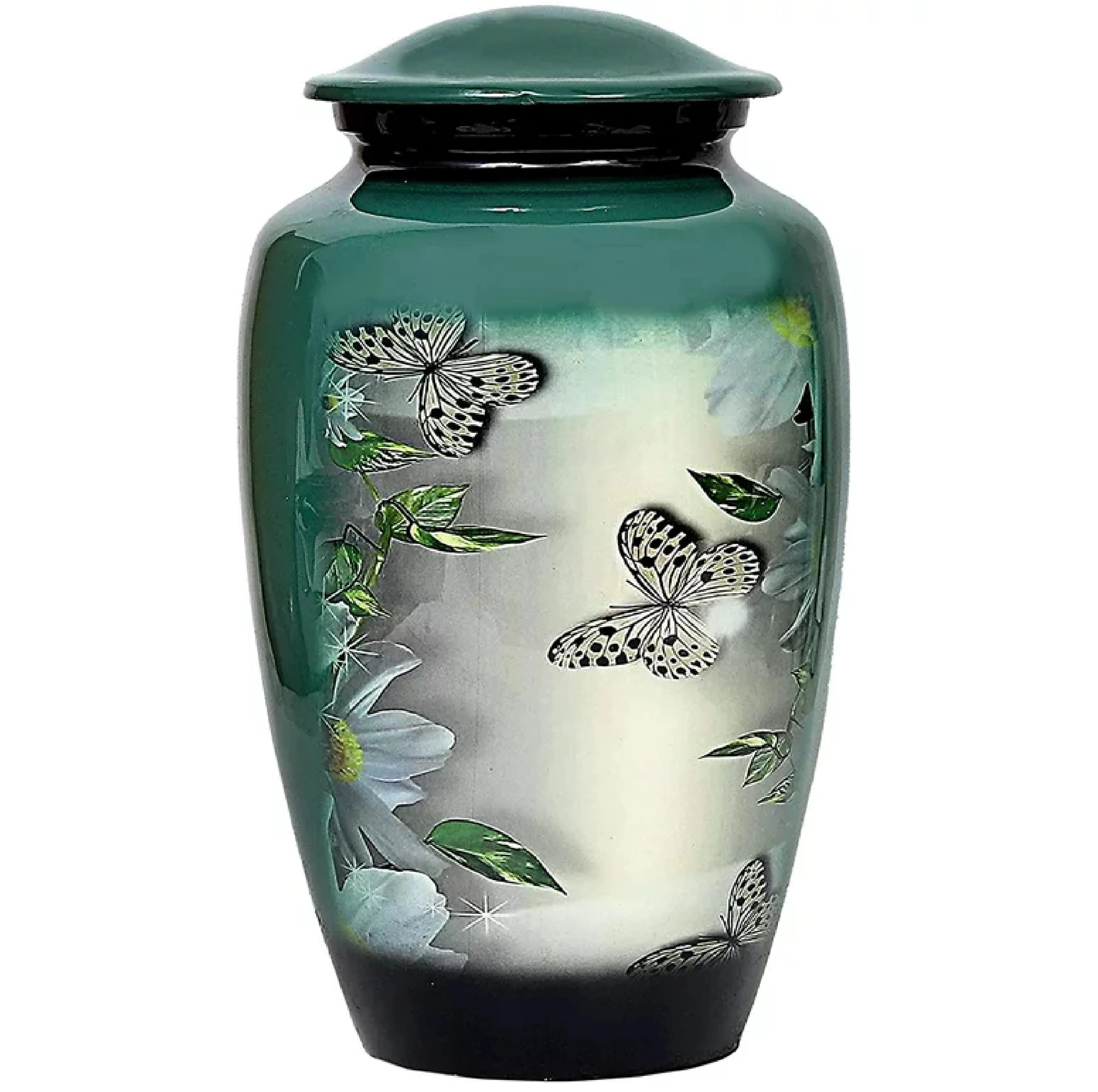 Beautiful Butterflies Design Sticker Aluminium Adult Cremation Urn With ...