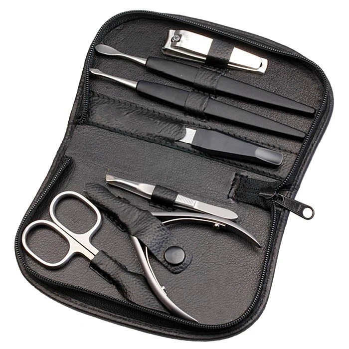 Genuine Leather Manicure Pedicure Spa Nail Instruments Zipper Case ...