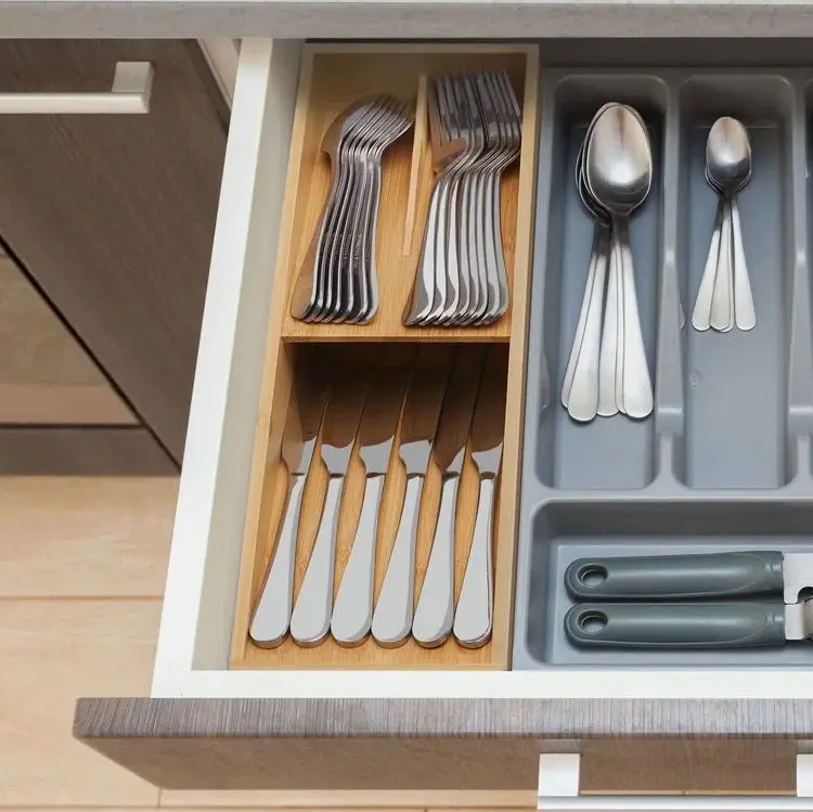 Classic Kitchen Utensils Drawer Organizer Adjustable Flatware Kitchen ...
