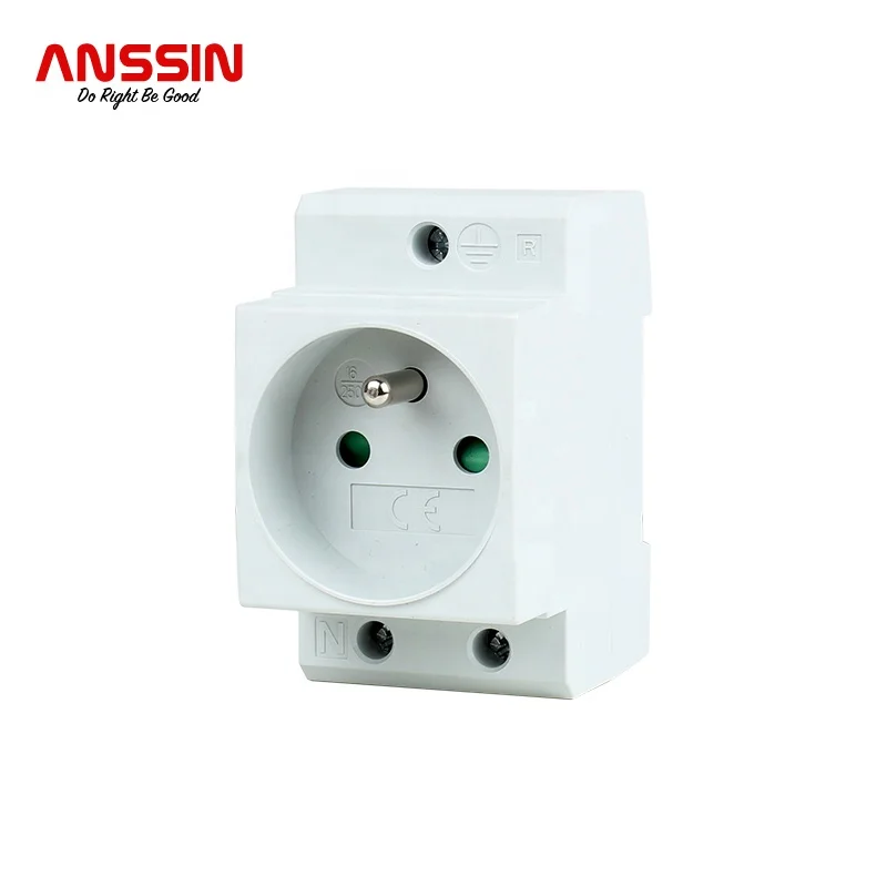 Din Rail Socket Eu Standard 16a Modular Din Rail Socket Mouted In The ...