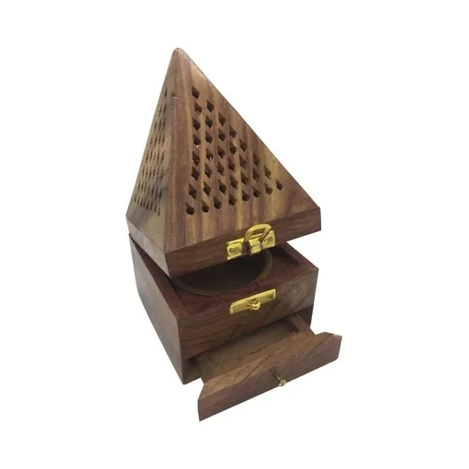 Pyramid Shaped Wood Incense Box - Premium Quality