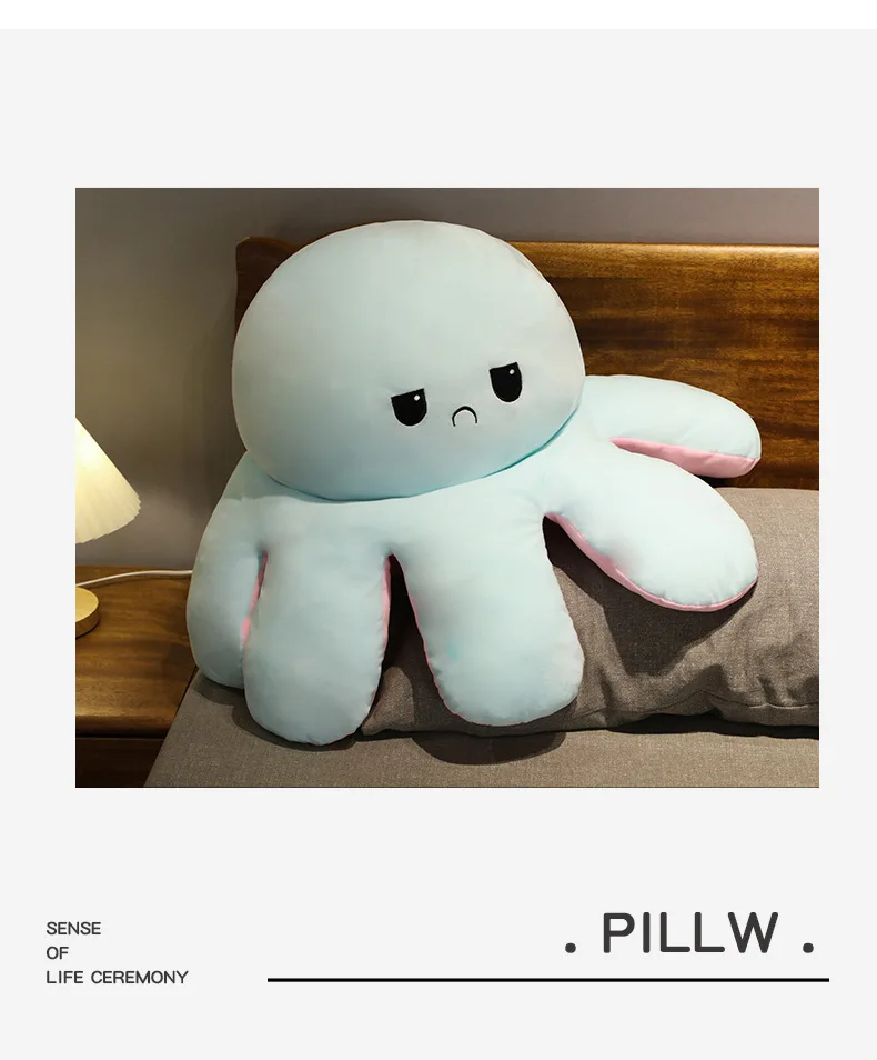 Soft Giant Octopus Plush Toy Flip Octopus Stuffed Animal Soft Toy ...
