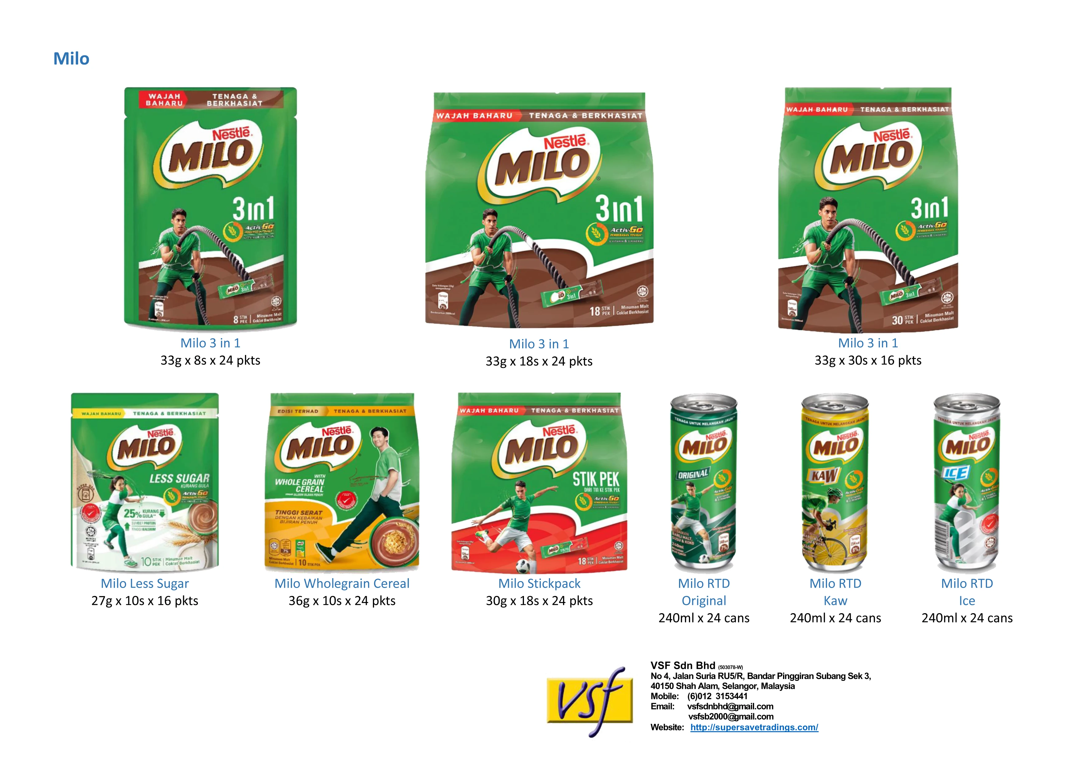 Milo RTD Original Instant Chocolate Powder Drink 240ml X 24 Cans
