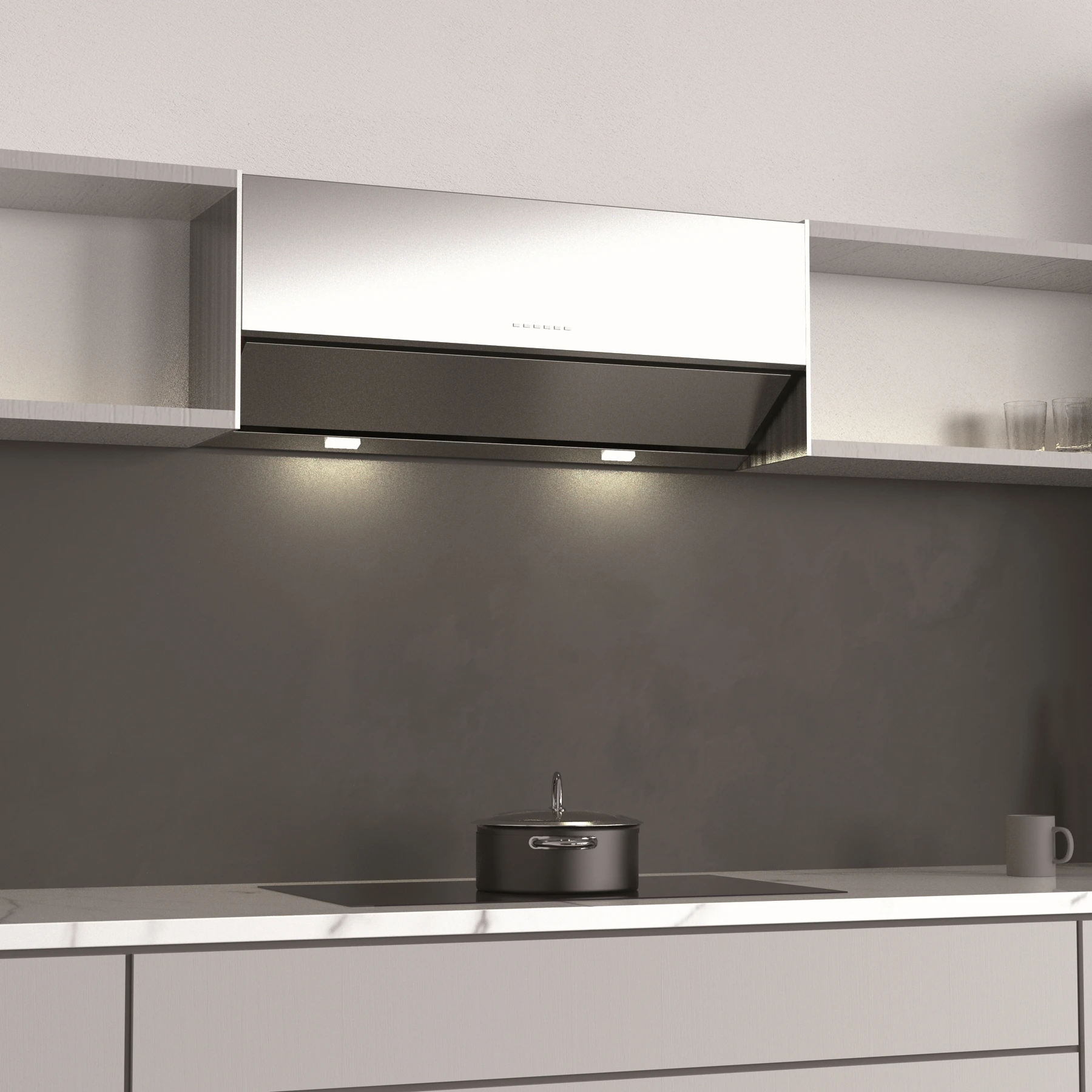 Italian Design 90cm Wall Hood Black Range Hood with 700 M3/h Exhaust ...