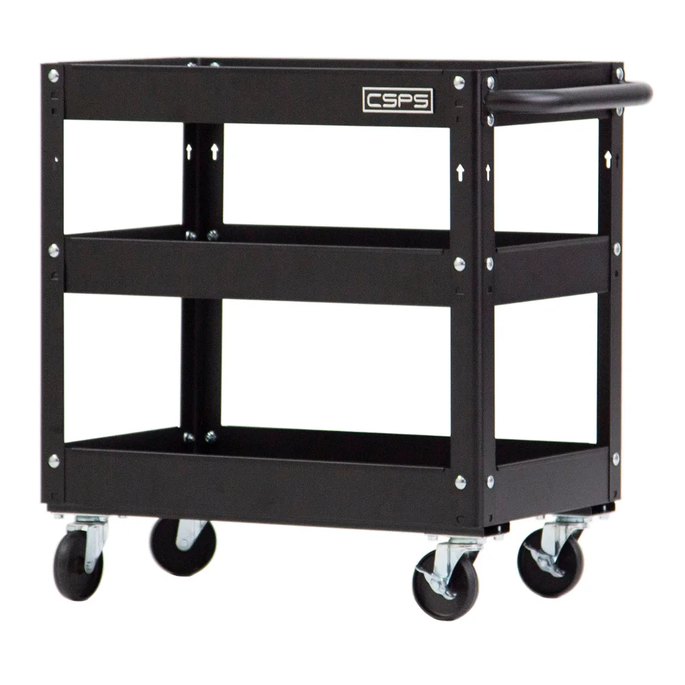 Tool Cart Trolley With Handle and Wheel Heavy Duty Metal Tool Storage ...