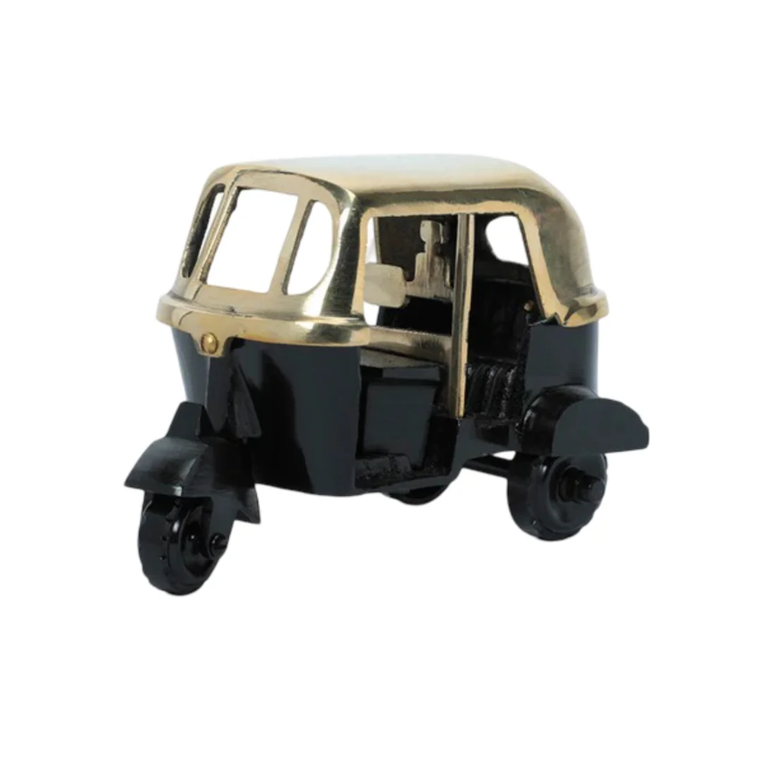 Luxury Stylish Design Brass Indian Auto Rickshaw Miniature Gold Black ...