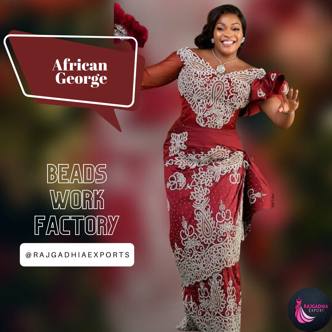 African Bazin Clothes Handmade Dress For Women Fashion Clothing Green ...