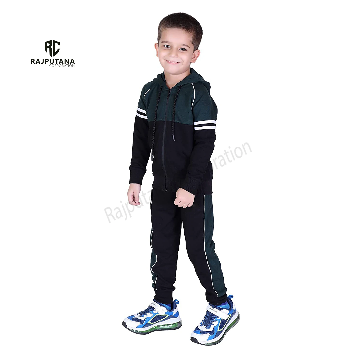 Kid Boys Tracksuit | Cotton Fleece Zipper Hoodie & Trouser 2 Piece Set ...