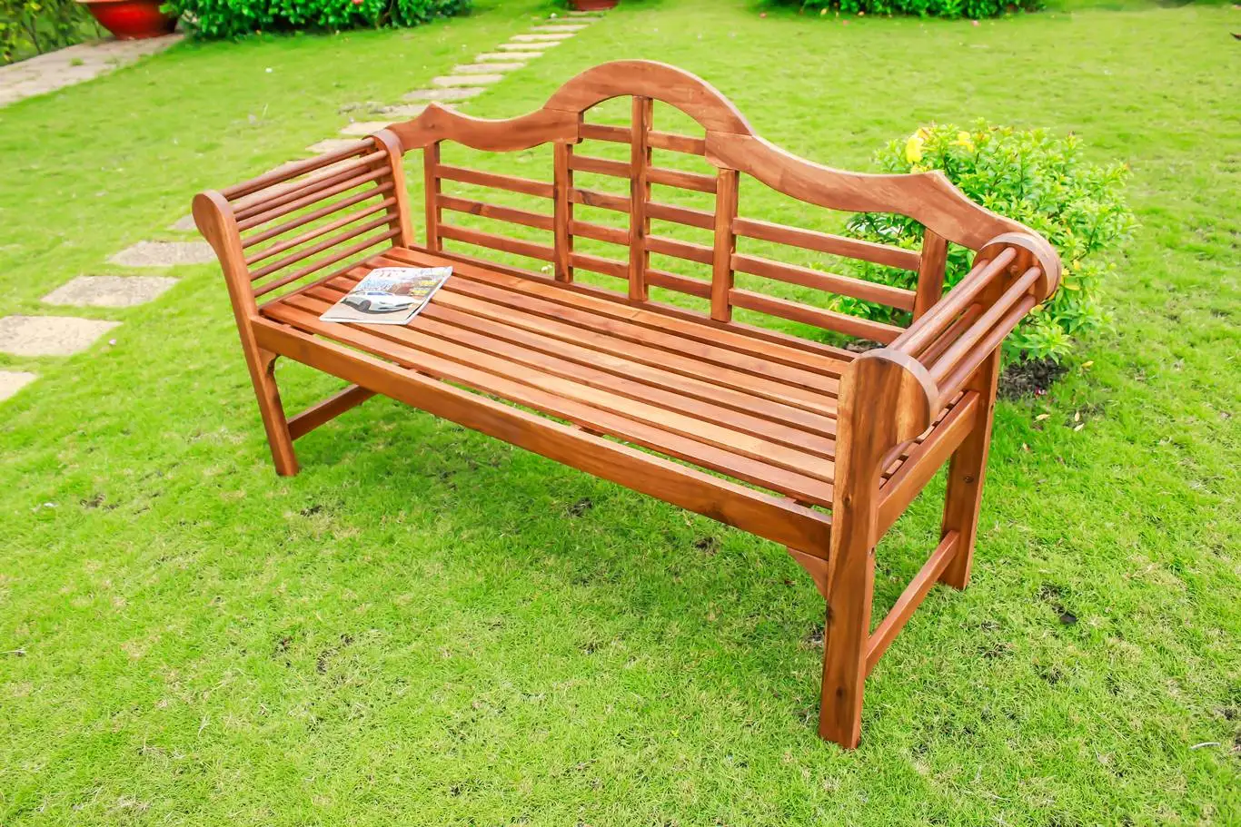 3-seater Outdoor Wooden Long Bench For Hotels Gardens Living Rooms ...