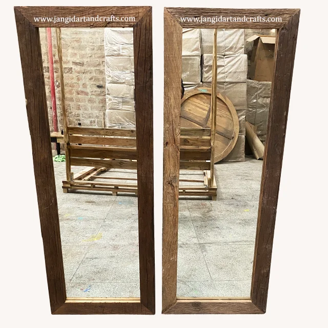 Fine Vintage Railway Sleeper Wooden Frame Wall Mirror Large Size Wood ...