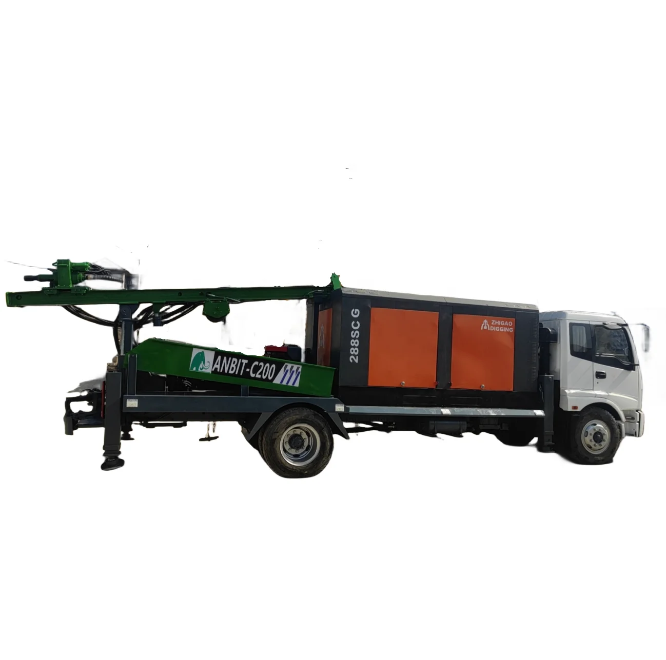 Used Anbit-c200 With 200m Drilling Rig 22bar Air Compressor Bw200 Mud ...