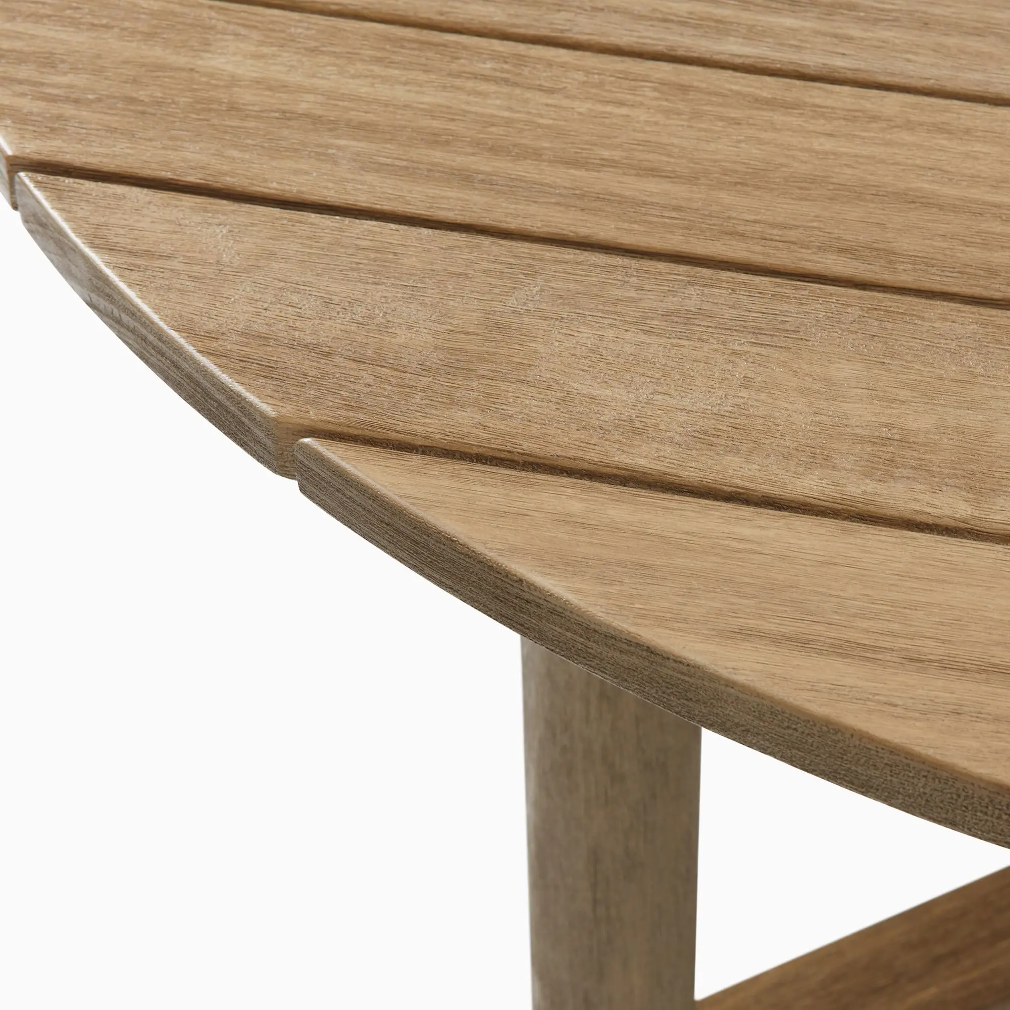 Slat Natural Teak Wood Outdoor Round Table-modern Luxury Outdoor ...