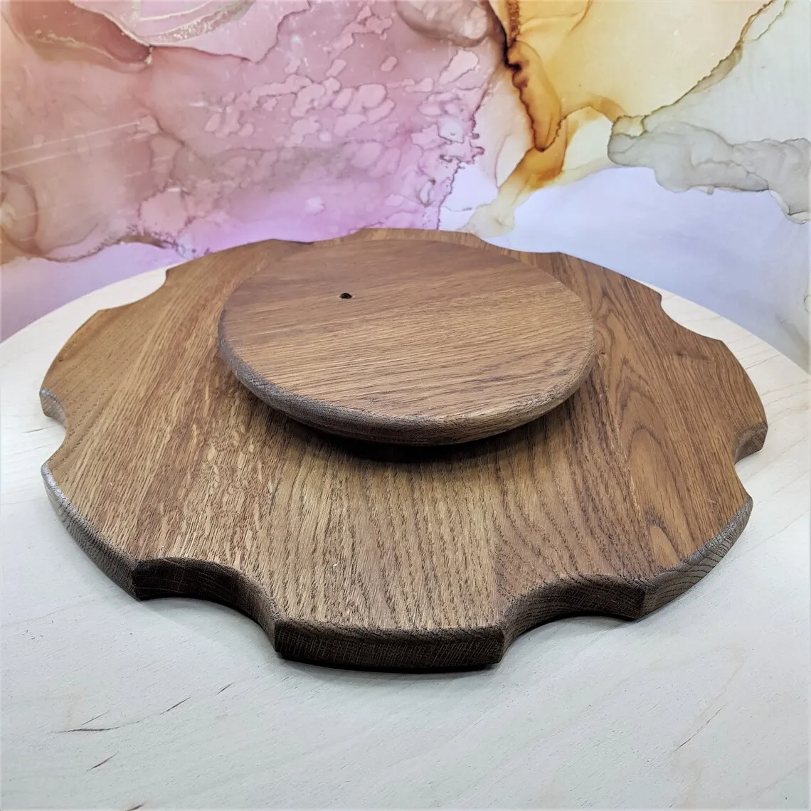 Pizza Game Rotating Serving Tray Cake Bowl Serving Platter Wood Deviled ...