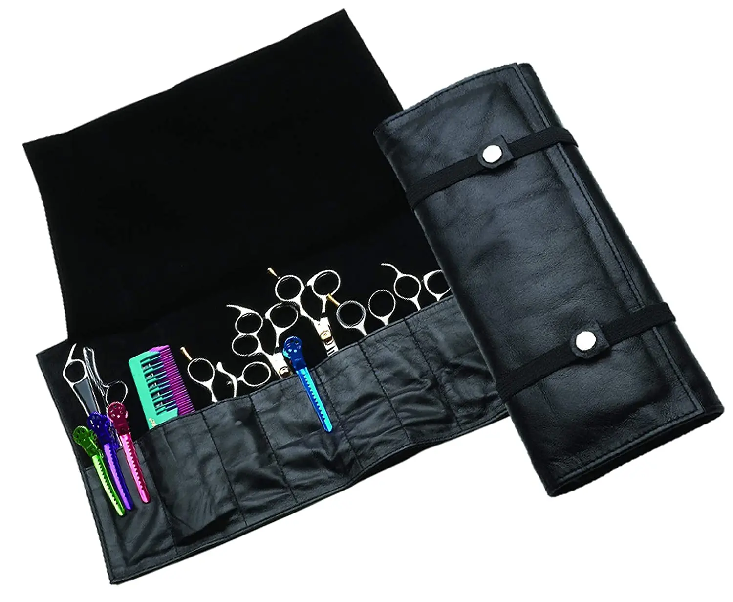Salon Hairdressing Tools Roll up Case Pouch | Genuine Leather Hair ...