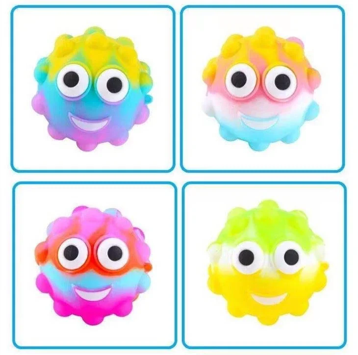 Popular Fidget Ball,Rainbow 3d Stress Ball Fidget Toy,Silicone Blasting ...