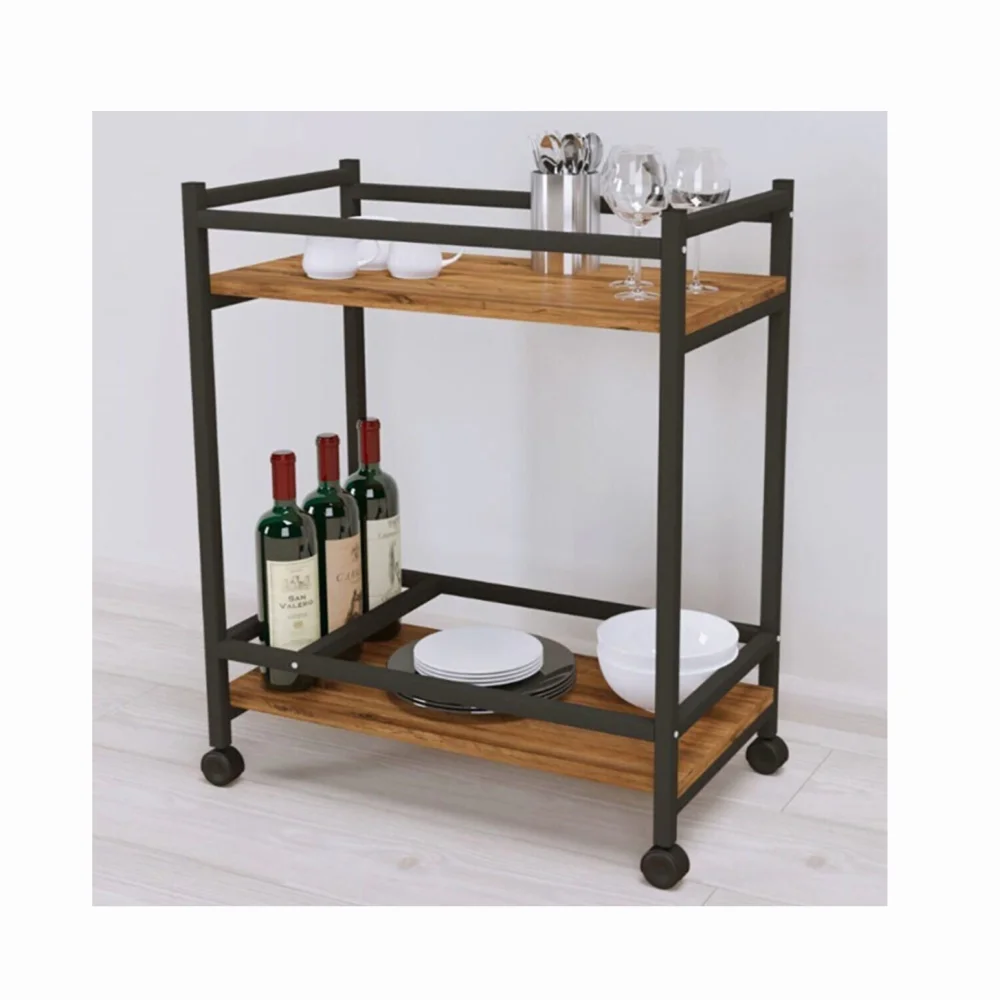 FurnatureDesign Drinks Kitchen Serving Trolley High Quality 2 Tiers ...