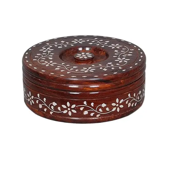 High Quality Round Wooden Chapati Box for Home Hotel Restaurant Use ...