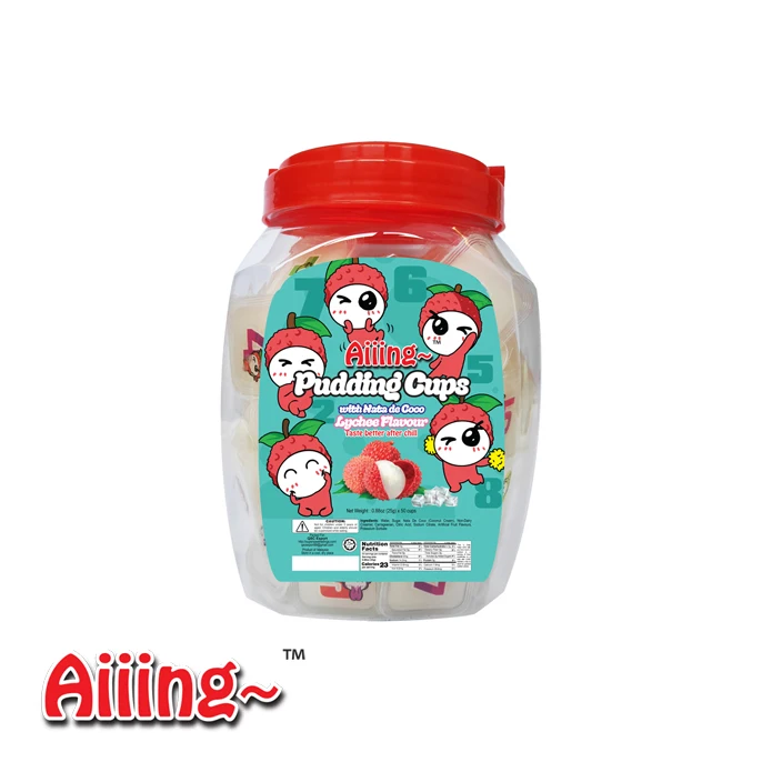 Aiiing Fruit Mini Pudding Cup With Nata De Coco Lychee - 25g X 50 Pcs X ...