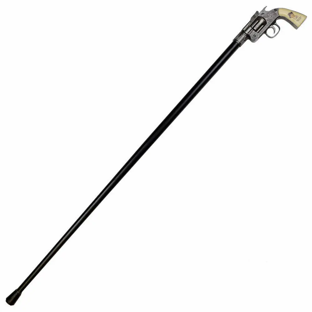 Vintage Billy the Kid Revolver Gun Handle Cane Walking Stick