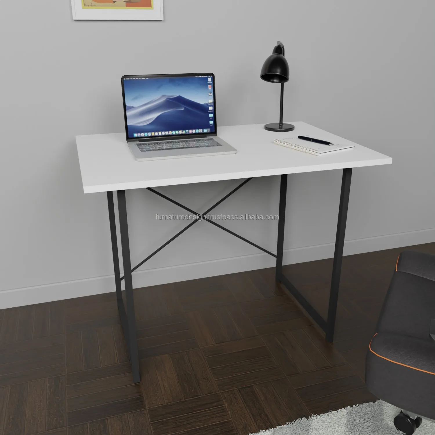 Multi-purpose Study Desk Metal Leg Made In Turkey Easy Assemble Office ...