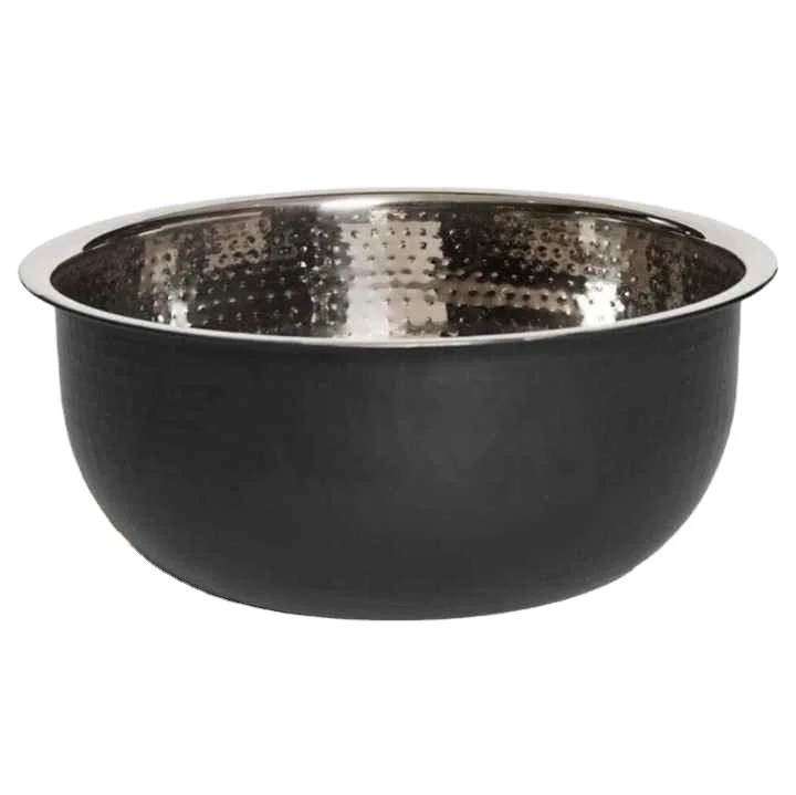 Pedicure Bowl Hammered Stainless Steel With Black Foot Spa Massage ...