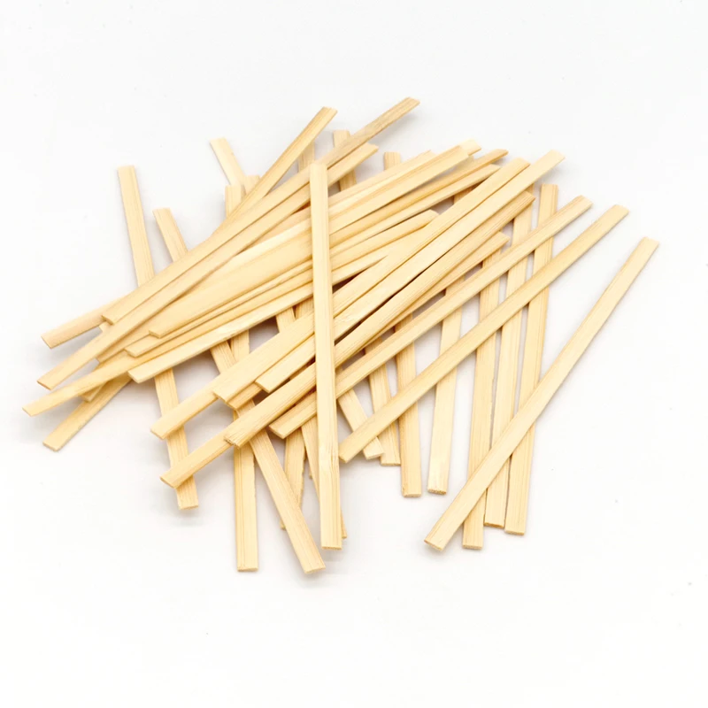 Disposable paper wrapped bamboo coffee stirrer