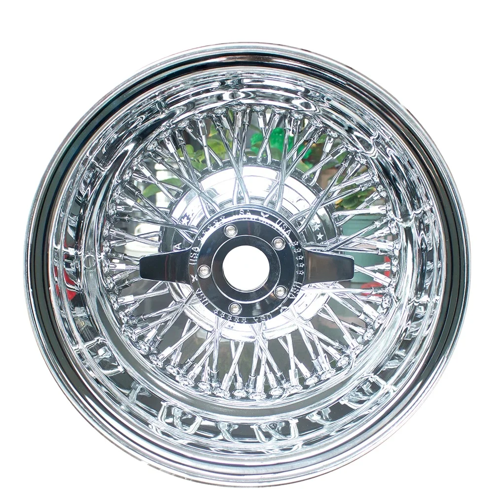 Customizable Spoke Steel 5*127 Triple Gold/all Gold Wire Wheel 72 ...