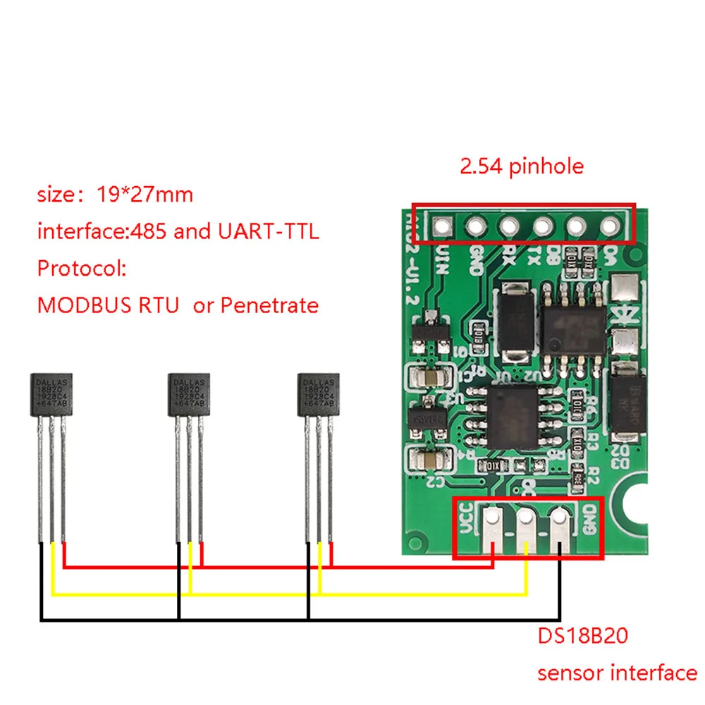 Taidacent Temperature Acquisition Module - DS18B20 Sensor