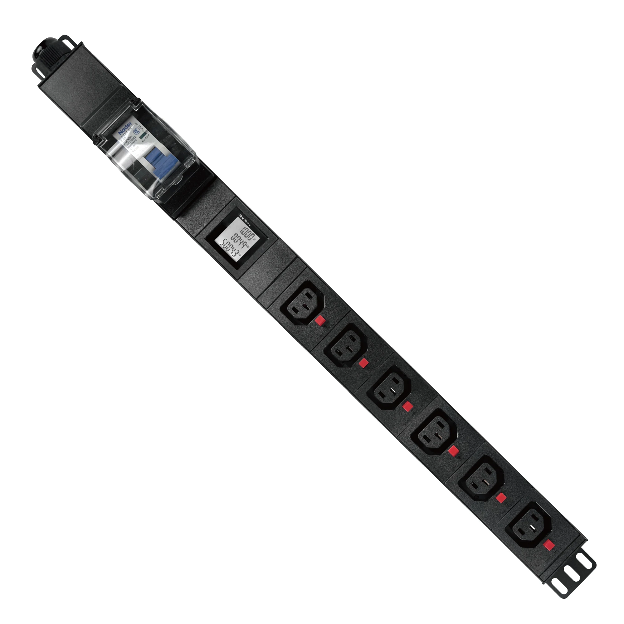 1U IEC C13 30A Metal PDU with Lock Socket - Power & Metering