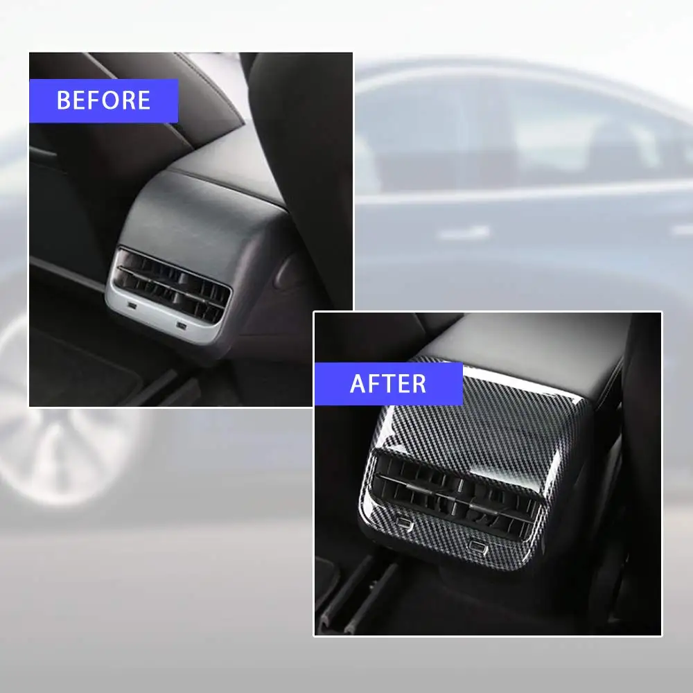 Rear Air Condition Vent Outlet Anti Kick Trim Cover for Tesla Model 3 ...