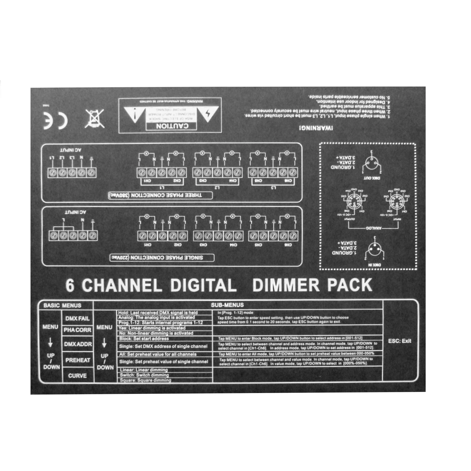 Consola 6CH DMX Digital Dimmer Pack - Control Lights Efficiently