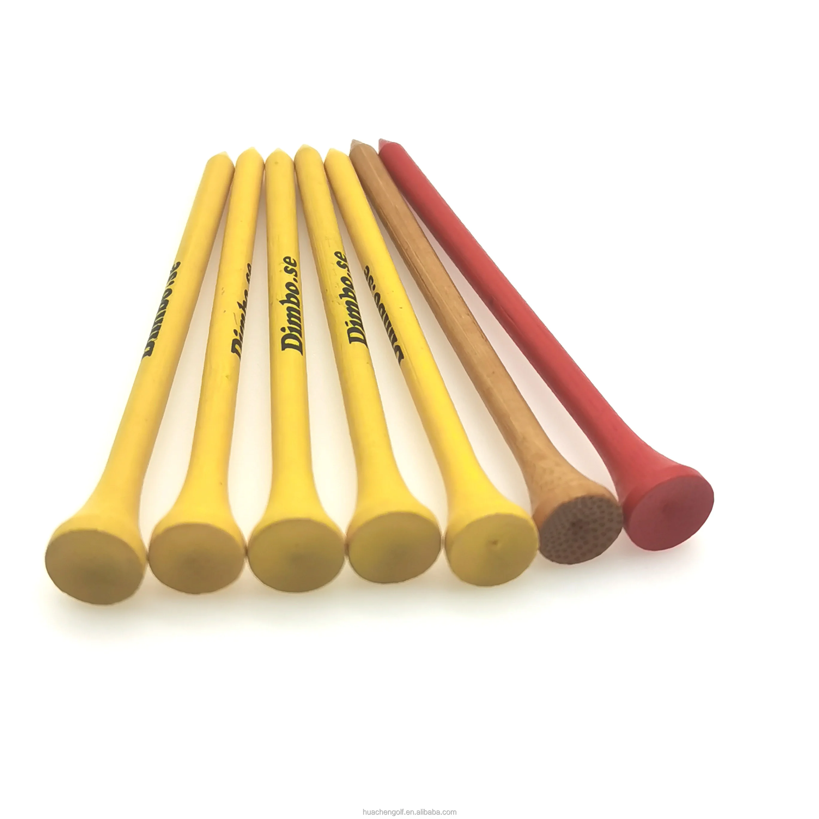 OEM Customized 100mm Long Bamboo Golf Tees with Logo Stripes