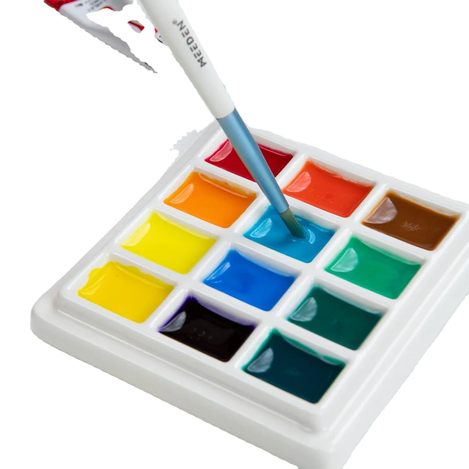 12-well Square White Porcelain Mixing Tray Artist Gift Painting ...
