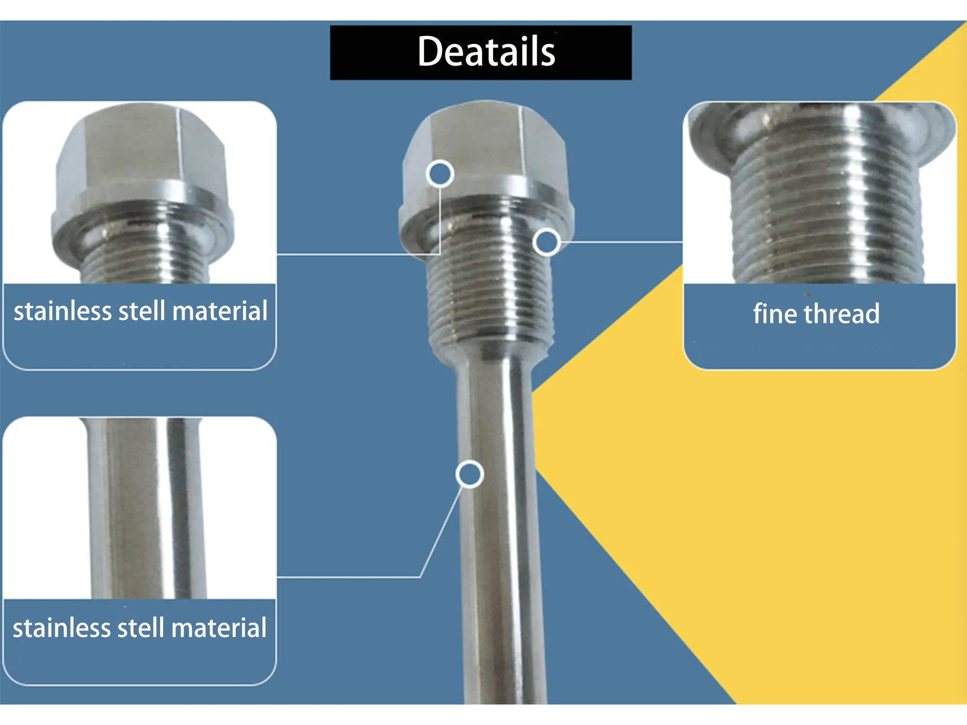 Stainless Steel 304 316l Thermocouple Thermal Sheath 100mm Thermowell ...