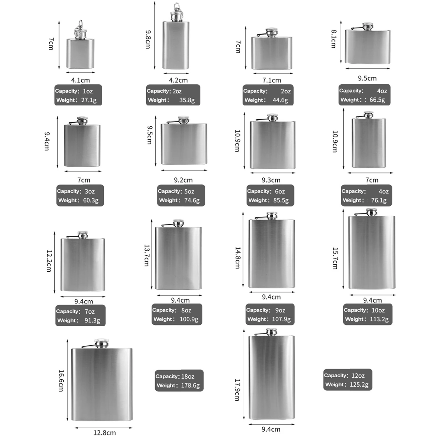 Wholesale Custom Hip Flask Different Capacity Male Alcohol Whisky Wine ...