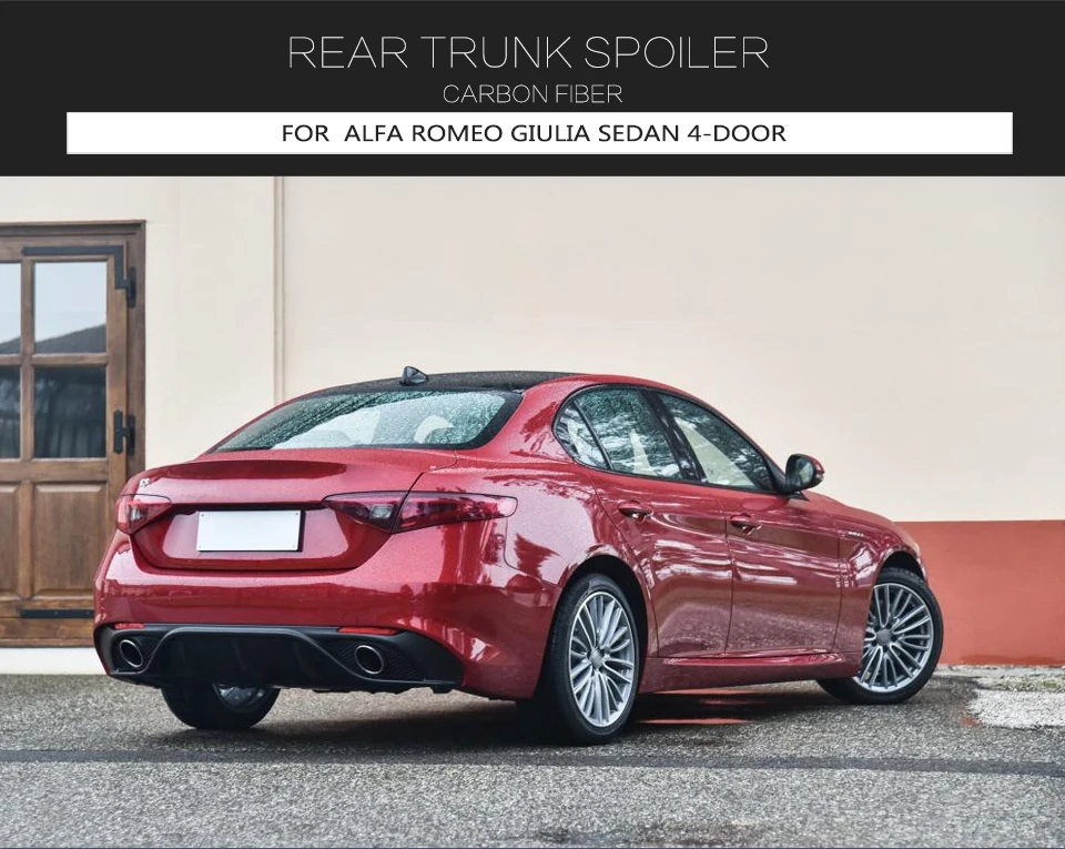 Carbon Fiber Rear Trunk Spoiler Wing For Alfa Romeo Giulia Sedan 2015 ...