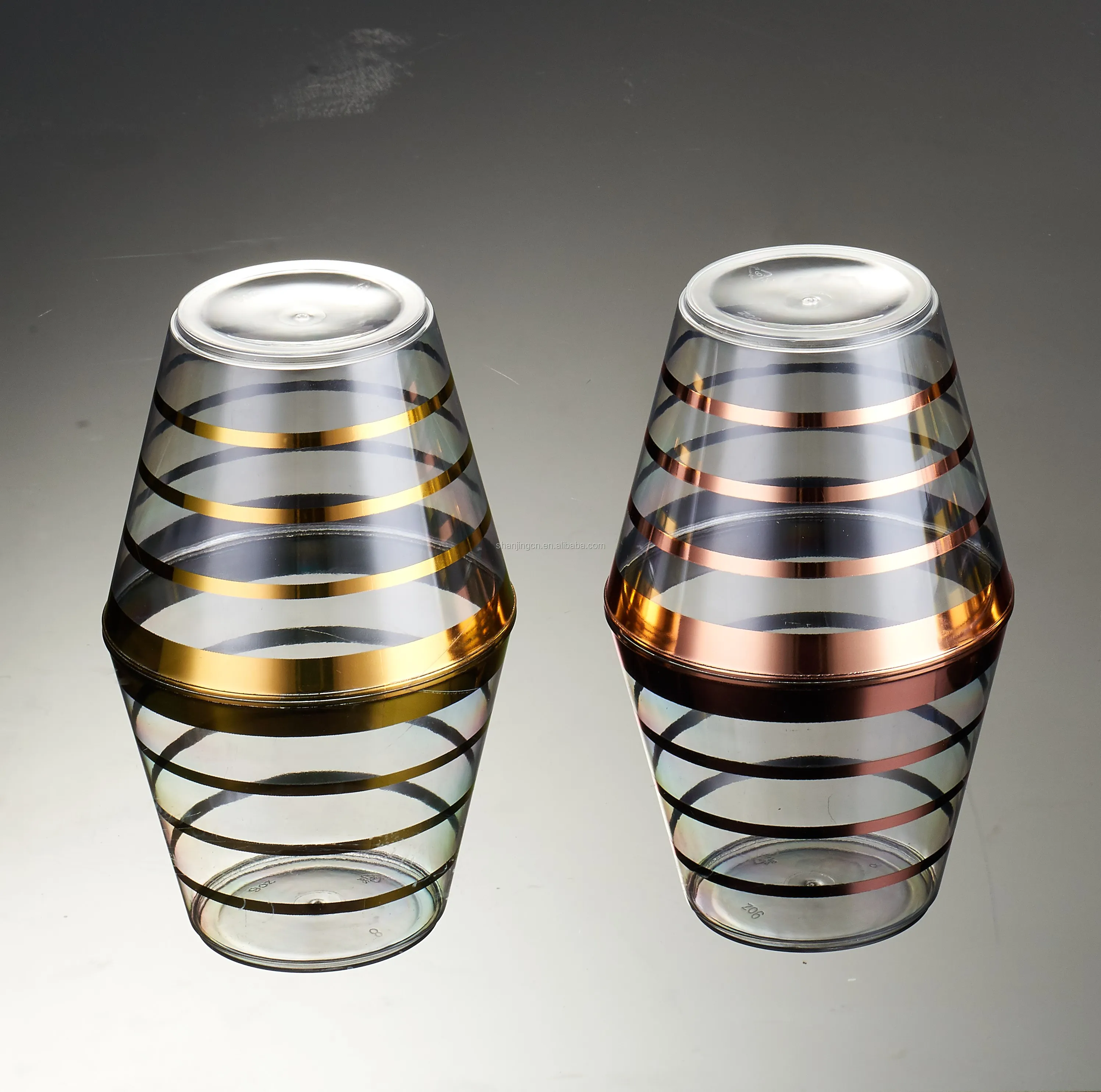 Gold Rimmed Cups - Elegant 9oz Disposable Plastic Cups