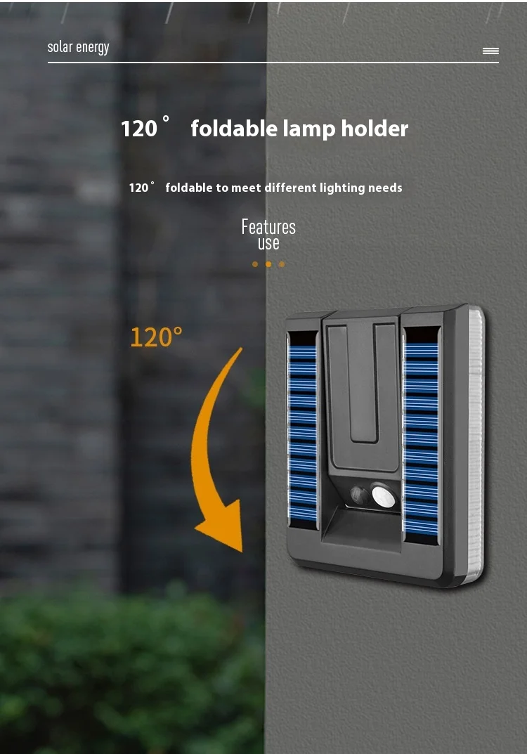 IP65 Waterproof LED Wall Lamp Outdoor Foldable Small Solar Powered PC ...