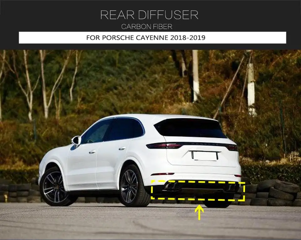 Carbon Fiber Rear Diffuser for Porsche Cayenne Sport Utility 4-Door ...