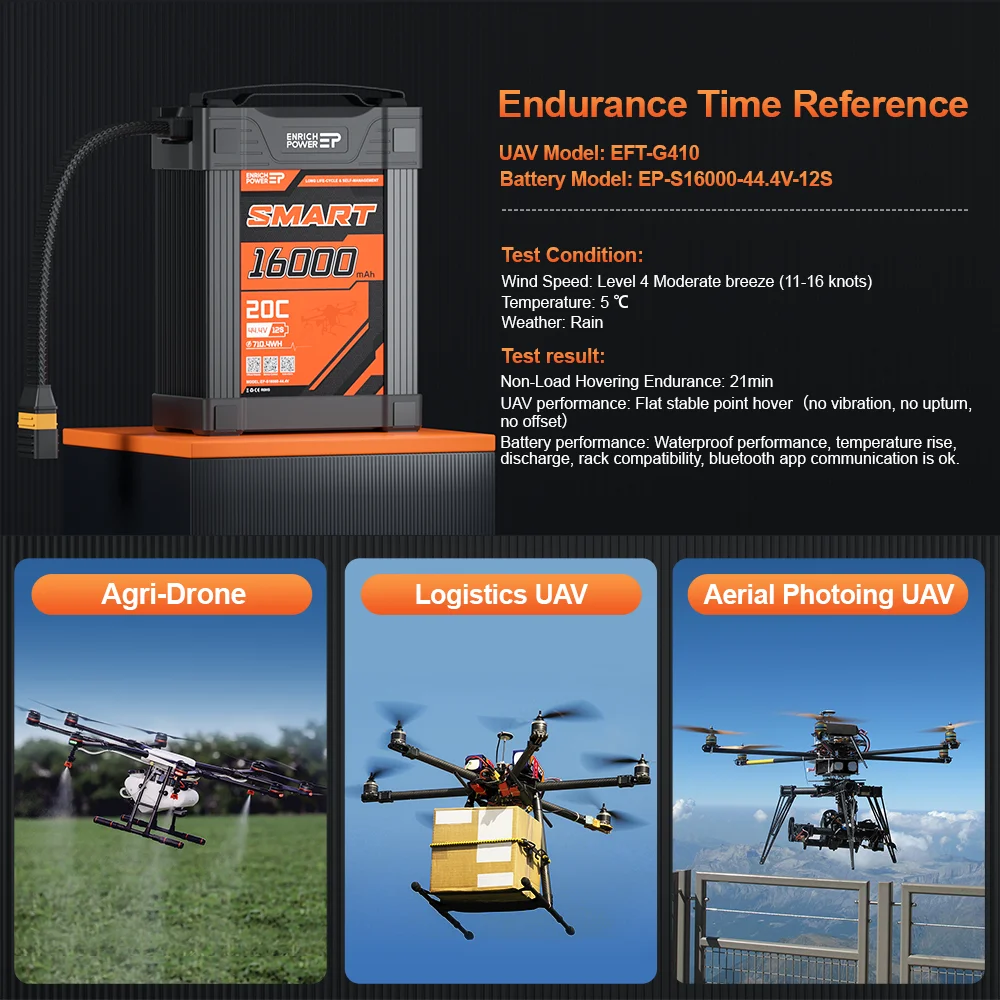 EP 12S 16000mah 44.4V 20C Smart Battery for Agricultural Drones