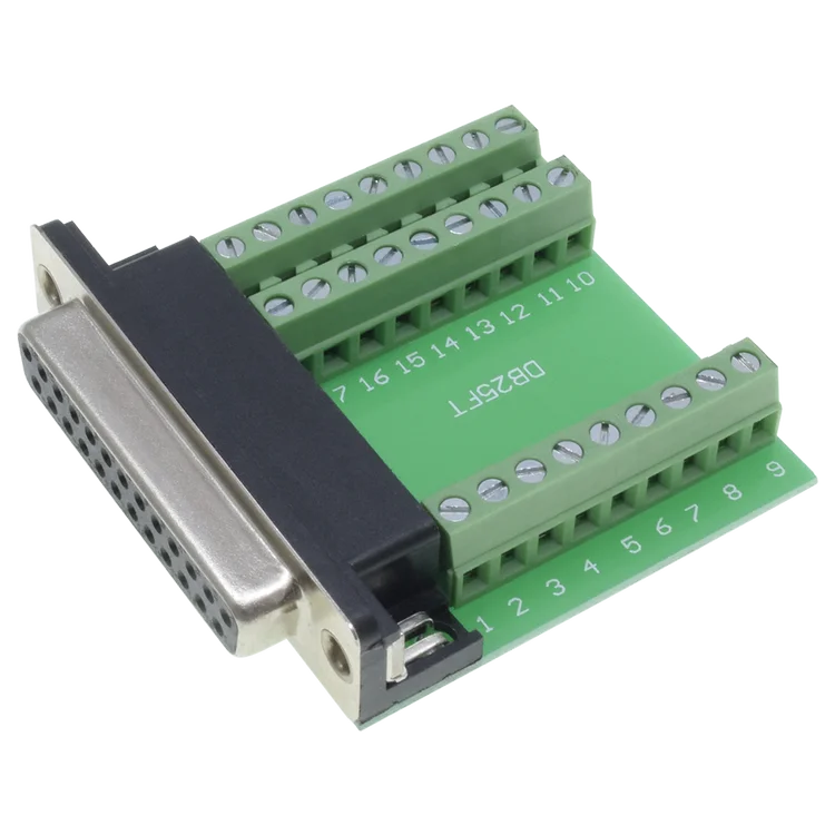 D-sub Breakout Board Connector 25 Pin Female Port Solderless Terminal ...