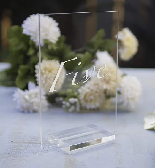 Clear Blank Acrylic Sign 5x7 Inch Table Number Signs,Wedding Signs ...