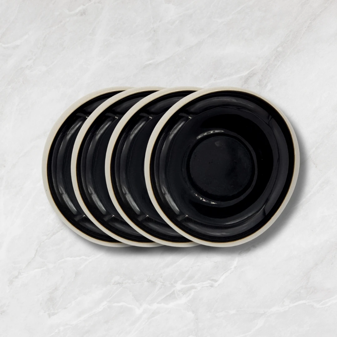 4-Piece AQUA Deep Plates Set Versatile & Durable Reactive Glaze ...